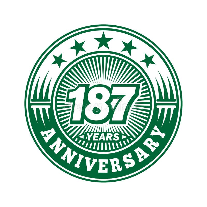 187 Years Anniversary Celebration. 187th Anniversary Logo Design ...
