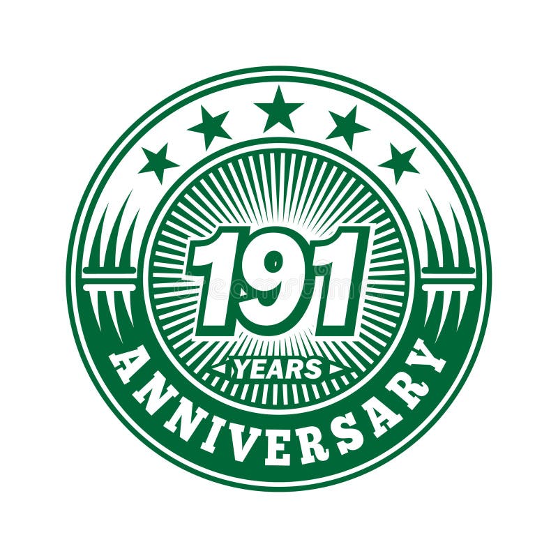 191 Years Anniversary Celebration. 191st Anniversary Logo Design ...