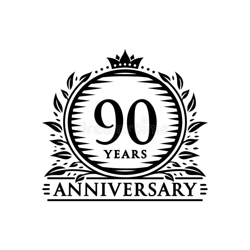 90 Years Celebrating Anniversary Design Template. 90th Anniversary Logo ...