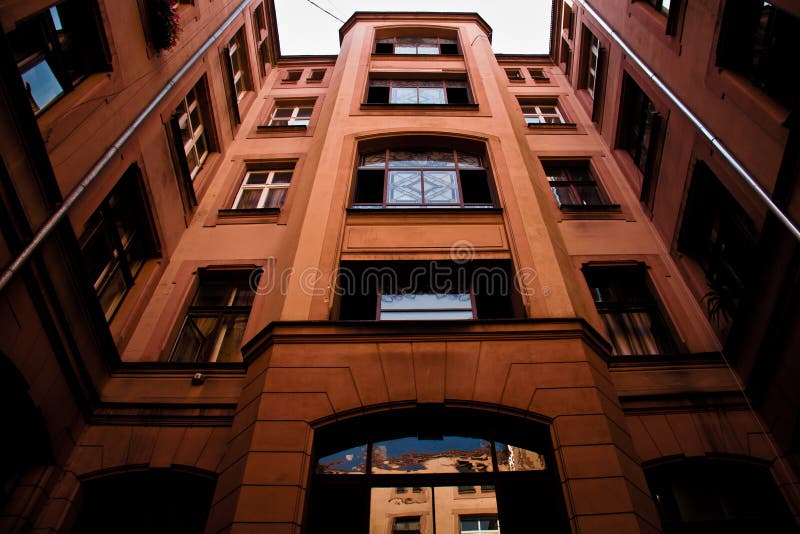 19-th Early 20-th Century Apartment Tenement House Bottom View Stock ...