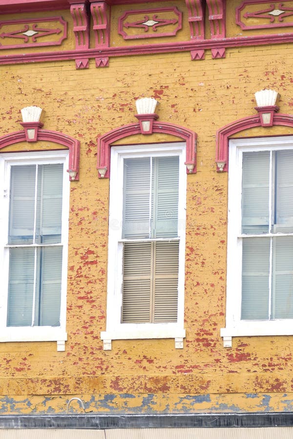 White Brick Building with Windows Stock Photo - Image of architectural ...