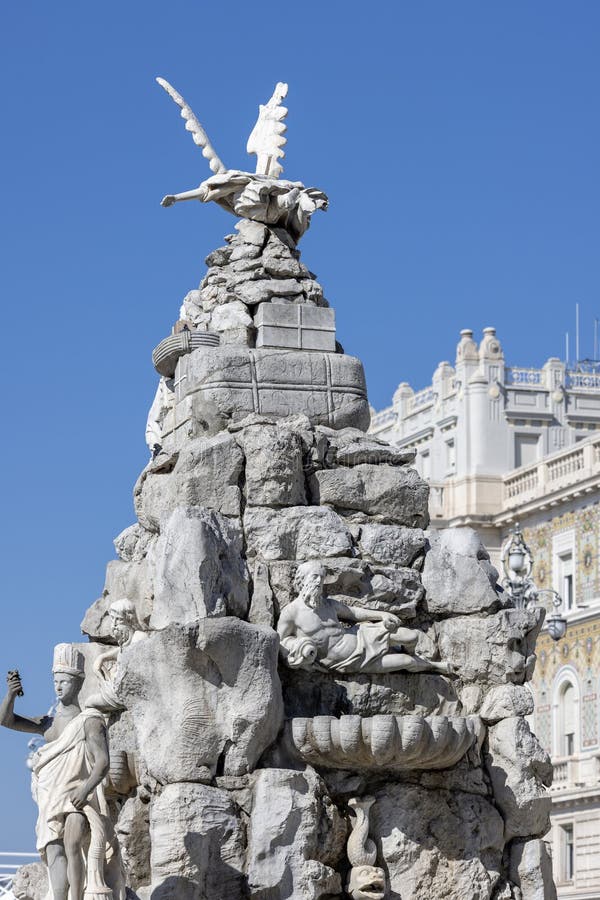 18th Century Fountain of the Four Continents Located on Unity of Italy ...
