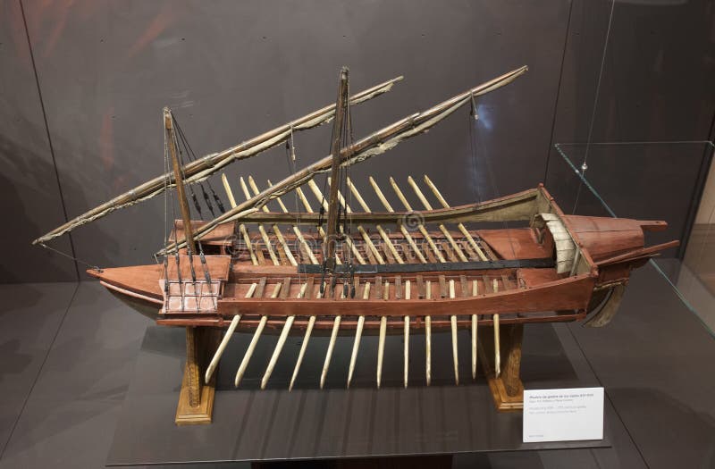 16th Century Galley Scale Model. Isolated Editorial Image - Image of ...