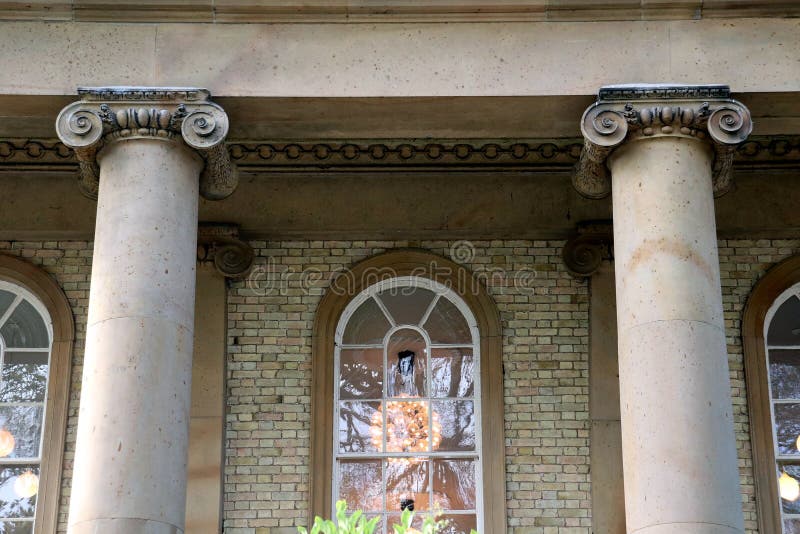 18th Century Georgian Classical Facade with Columns Stock Image - Image ...