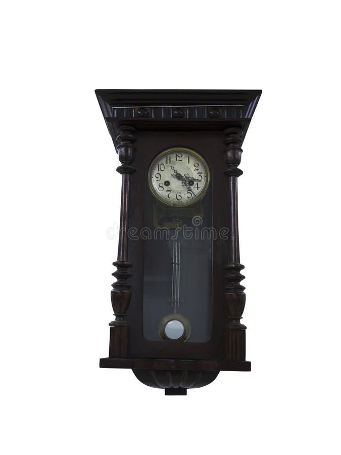19th Century Old Pendulum Wooden Clock Stock Photo - Image of century ...