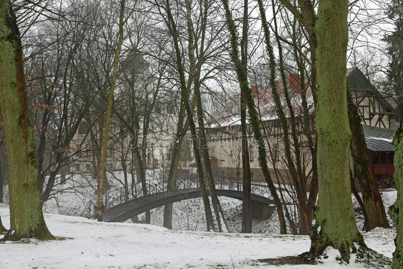Palace complex in Obrzycko stock photo. Image of poland - 246924172