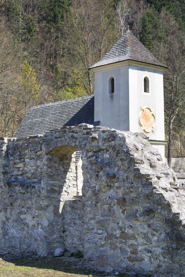14th Century Red Monastery, Bell Tower with Sundial, Slovakia Stock ...