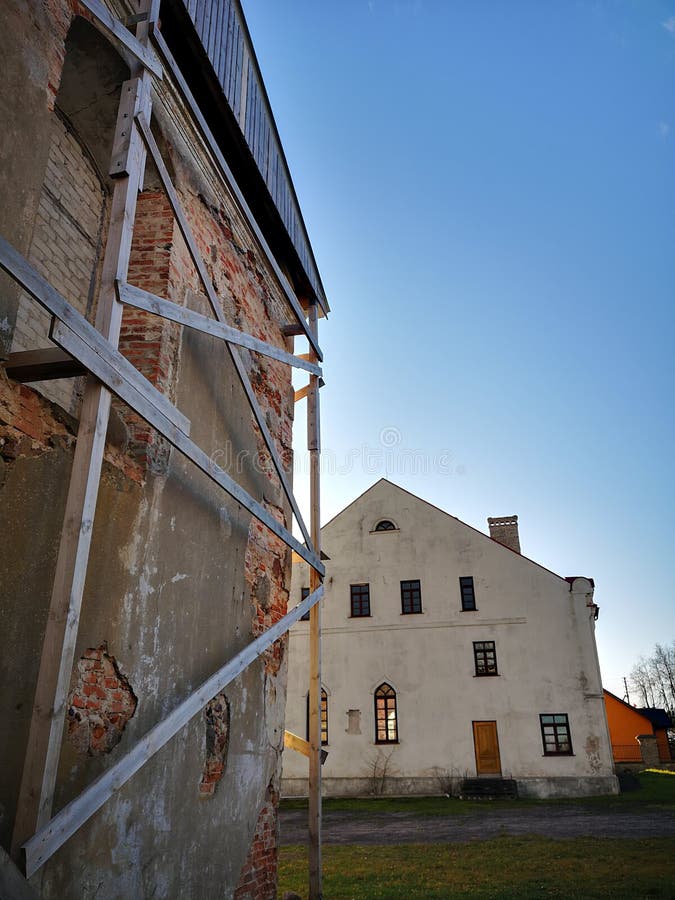 Complex of Three Jewish Synagogues in Kalvarija Lithuania Stock Photo ...