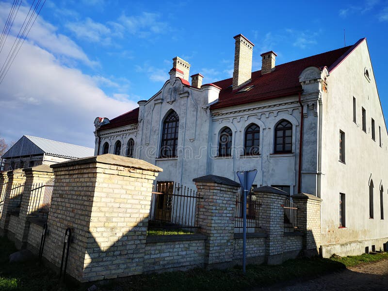 Complex of Three Jewish Synagogues in Kalvarija Lithuania Stock Photo ...
