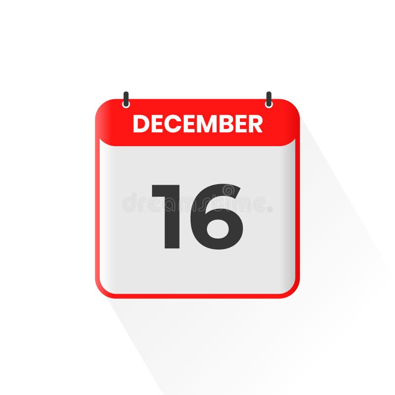 16th December Calendar Icon. December 16 Calendar Date Month Icon ...
