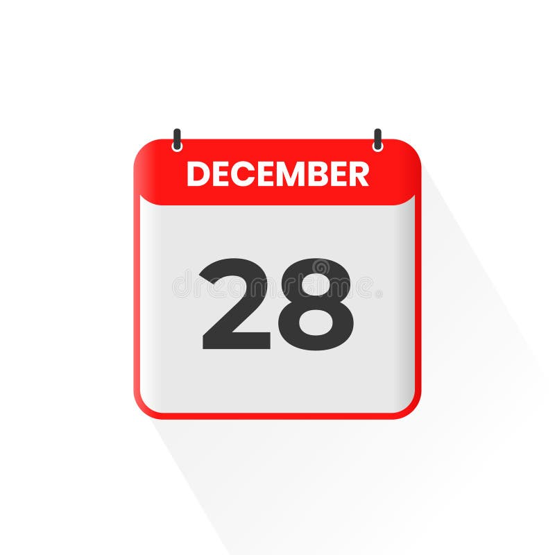 28th December Calendar Icon. December 28 Calendar Date Month Icon ...