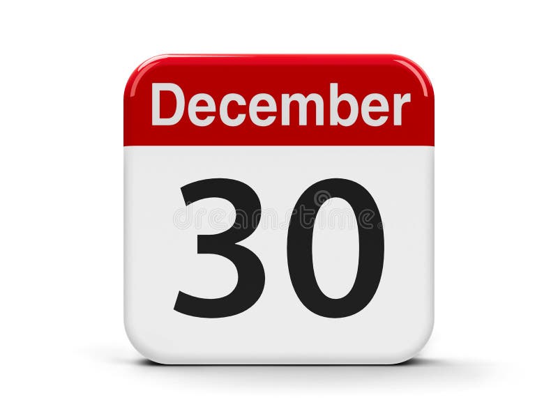 30th December Calendar Icon. December 30 Calendar Date Month Icon ...