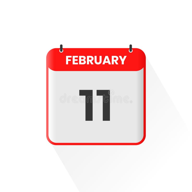 11th February Calendar Icon. February 11 Calendar Date Month Icon ...