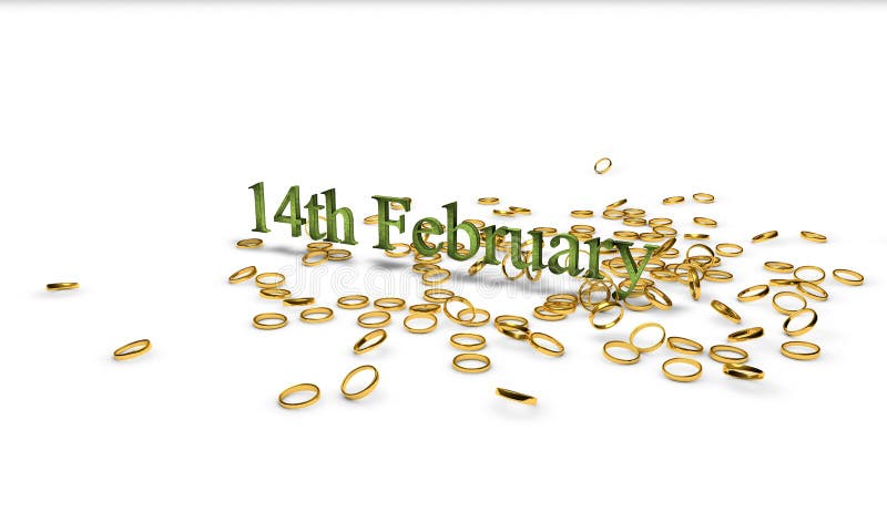 14th February. Valentine`s Day Stock Illustration - Illustration of ...