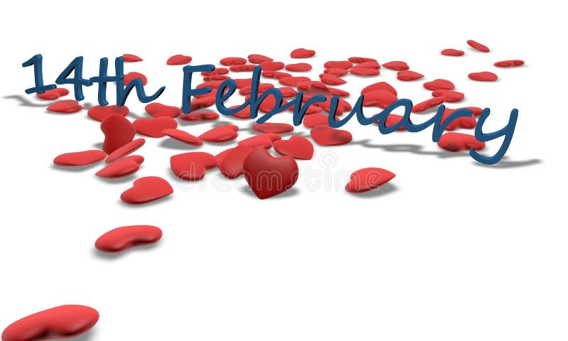 14th February. Valentine`s Day Stock Illustration - Illustration of ...