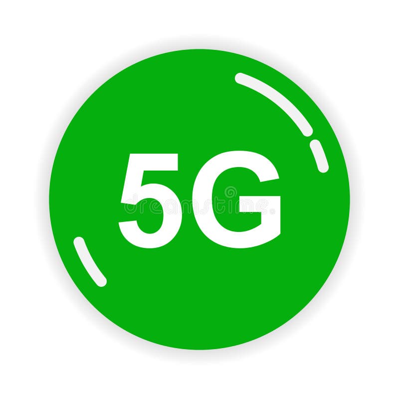 5G Green Button with 5G Technology Stock Vector - Illustration of click ...