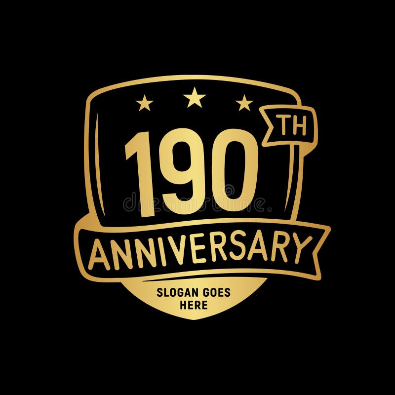 190 Years Anniversary Celebration Shield Design Template. 190th ...