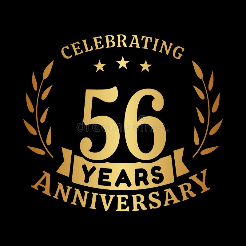56 Years Anniversary Celebration Logotype. 56th Anniversary Logo ...