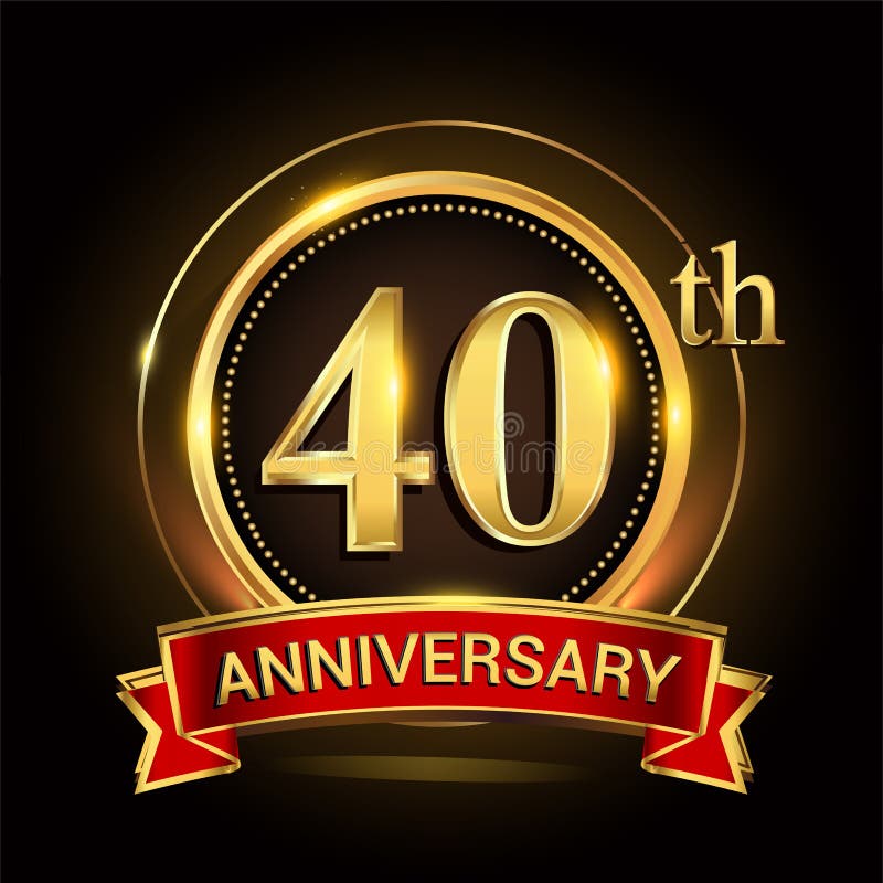 40th Golden Anniversary Logo Stock Illustration - Illustration of ...