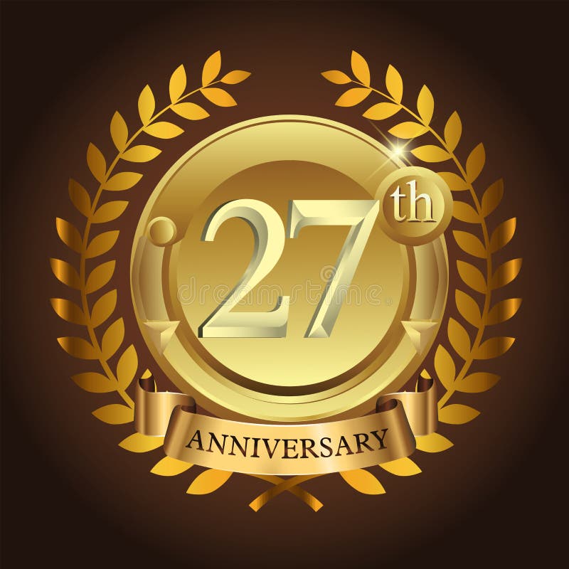27th Anniversary Logo With Colorful Geometric Background, Vector Design ...