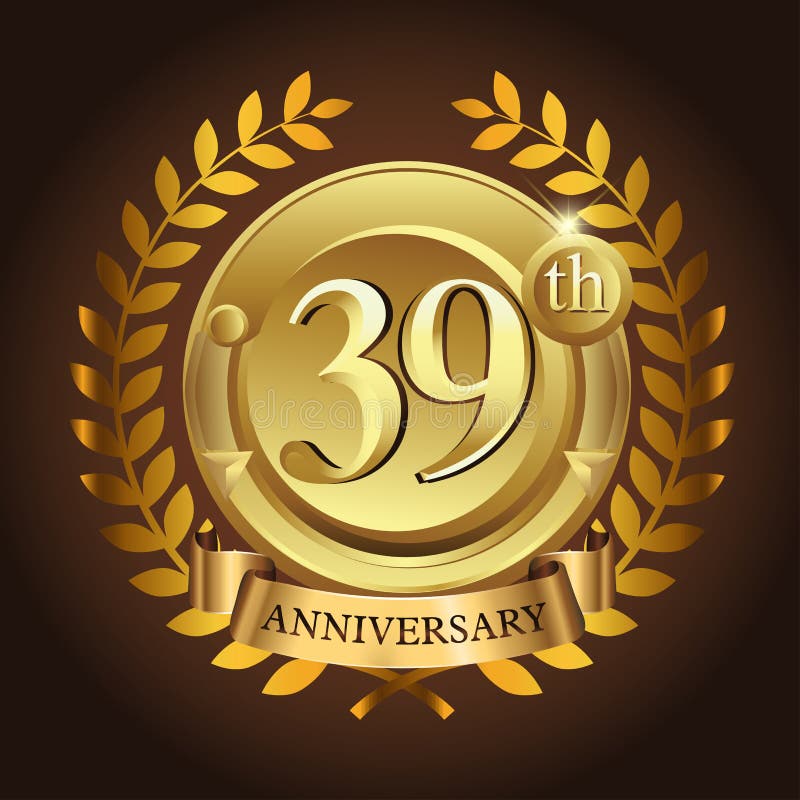 Logo 39th Anniversary Celebration Isolated in Red Hexagon Shape and Red ...