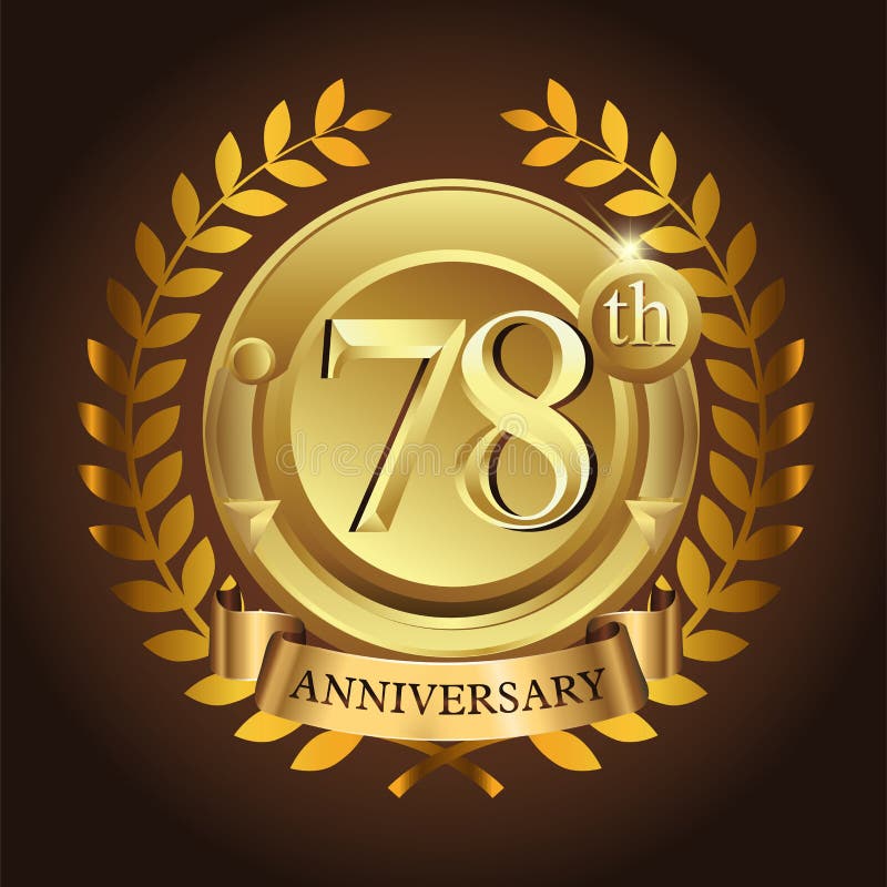 78th Birthday Logo with Silver Ring and Blue Ribbon, Vector Design ...