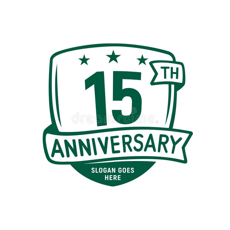 15 Years Anniversary Celebration Shield Design Template. 15th ...