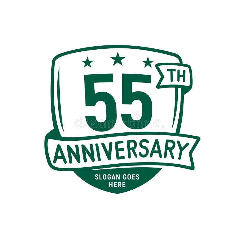 55 Years Anniversary Celebration Shield Design Template. 55th ...