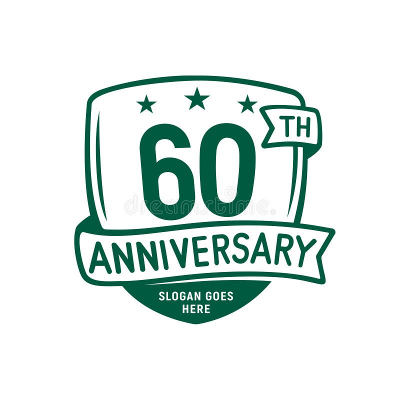60 Years Anniversary Celebration Shield Design Template. 60th ...