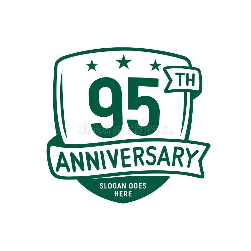 95 Years Anniversary Celebration Shield Design Template. 95th ...
