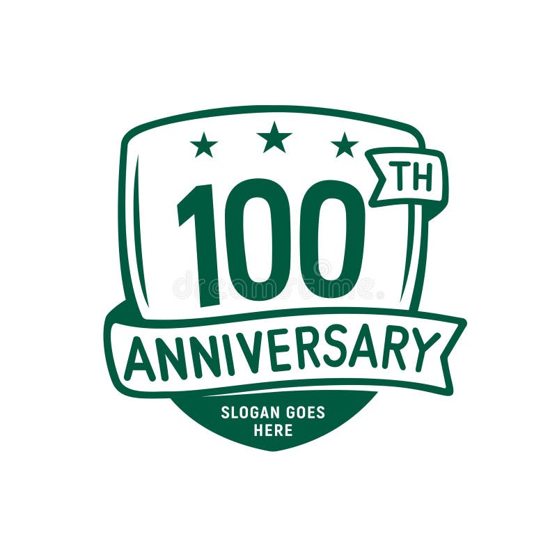 100 Years Anniversary Celebration Shield Design Template. 100th ...