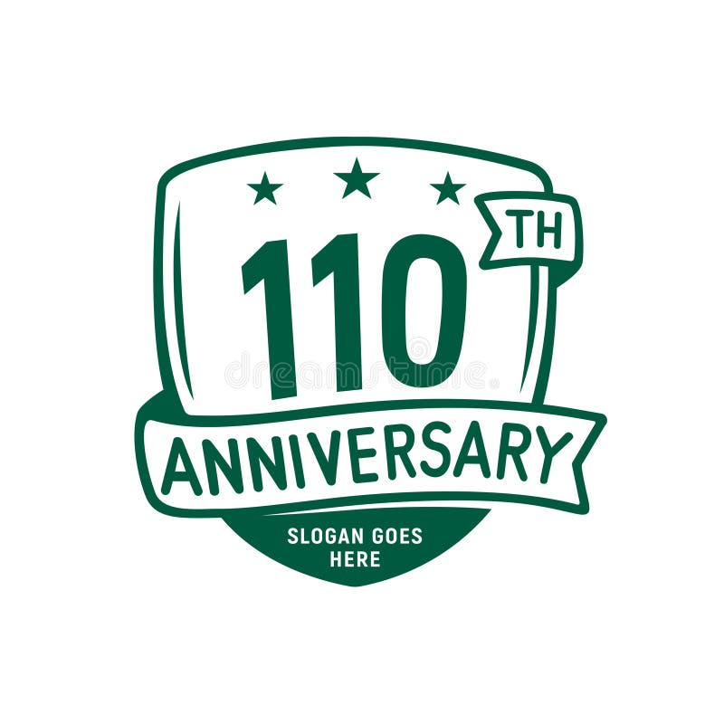 110 Years Anniversary Celebration Shield Design Template. 110th ...