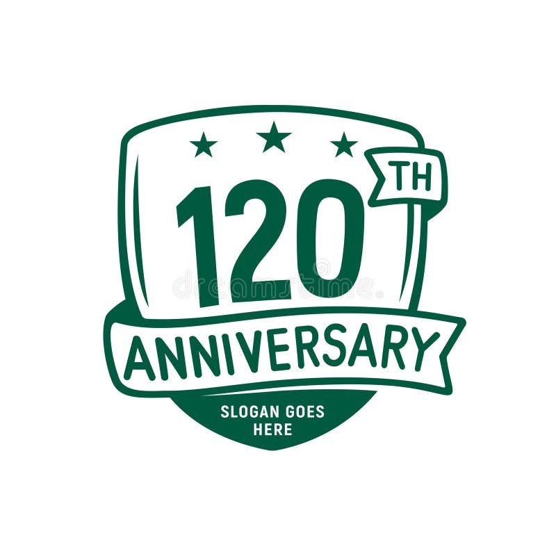 120 Years Anniversary Celebration Shield Design Template. 120th ...
