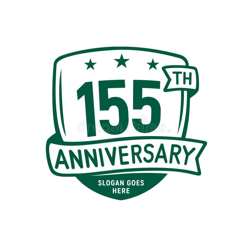 155 Years Anniversary Celebration Shield Design Template. 155th ...