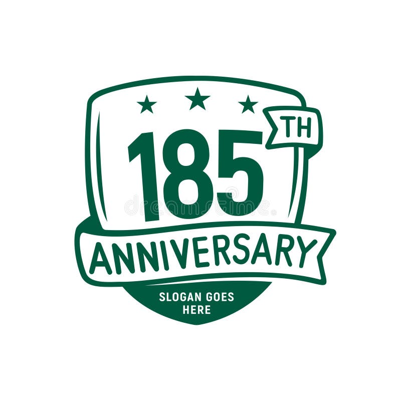 185 Years Anniversary Celebration Shield Design Template. 185th ...