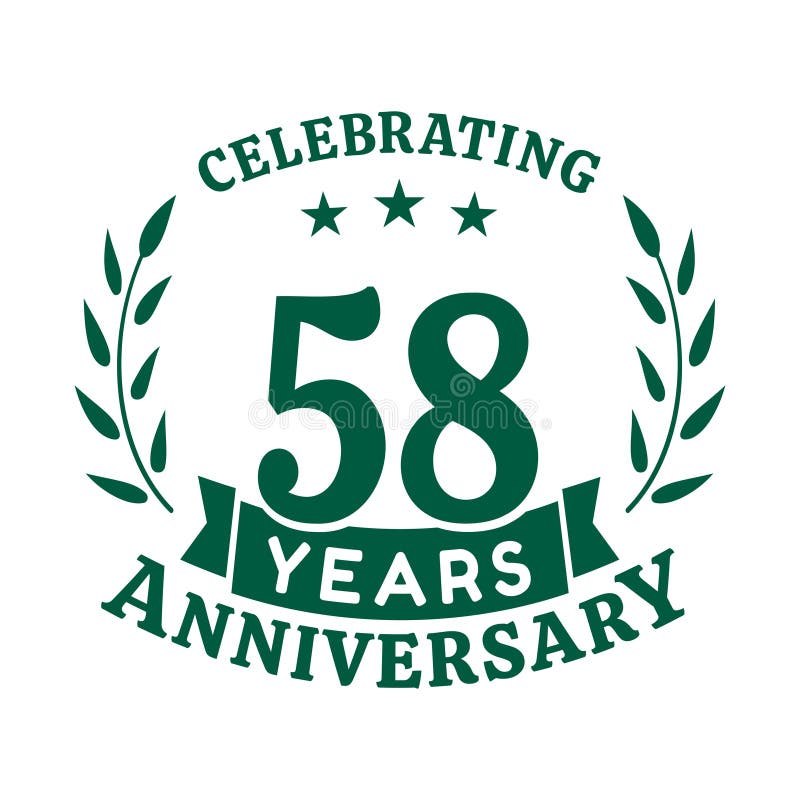 58 Years Anniversary Celebration Logotype. 58th Anniversary Logo ...