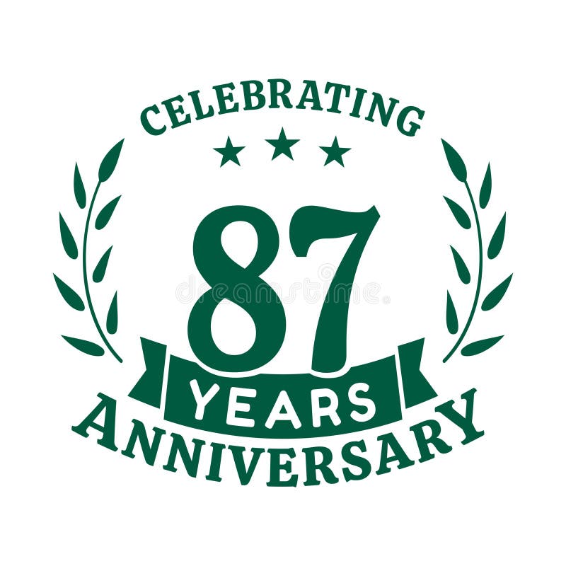 87 Years Anniversary Celebration Logotype. 87th Anniversary Logo ...