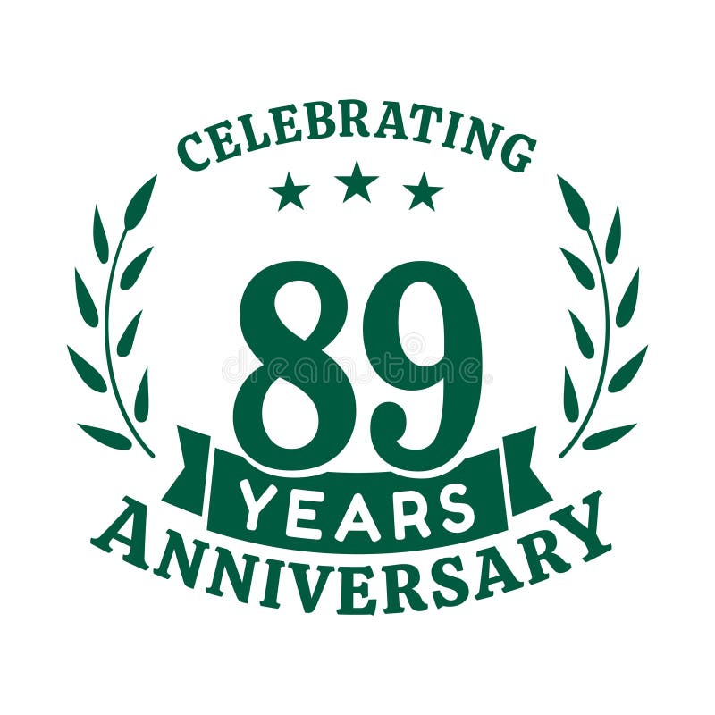 89 Years Anniversary Celebration Logotype. 89th Anniversary Logo ...