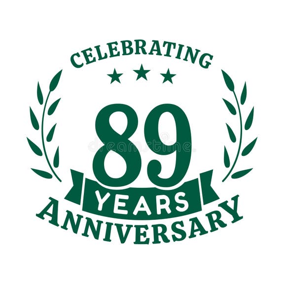 89 Years Anniversary Celebration Logotype. 89th Anniversary Logo ...