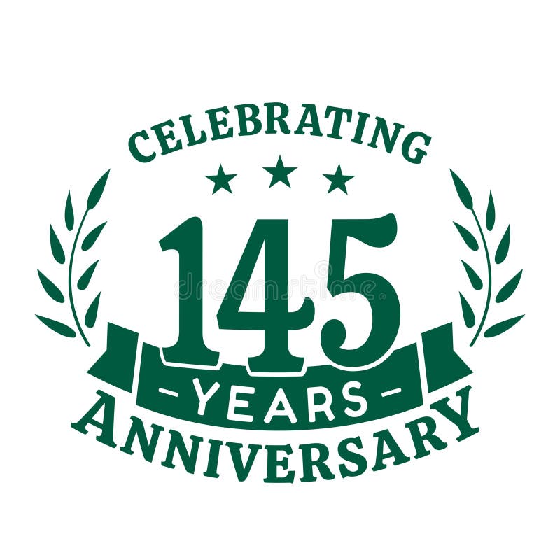 145 Years Anniversary Celebration Logotype. 145th Anniversary Logo ...
