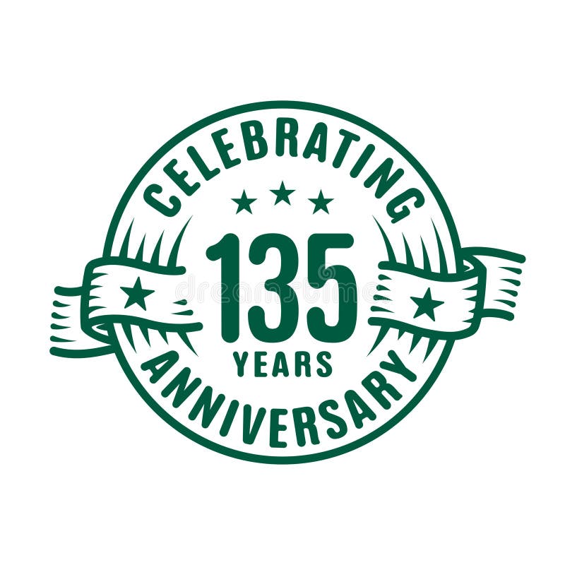 135 Years Anniversary Celebration Logotype. 135th Years Logo. Vector ...