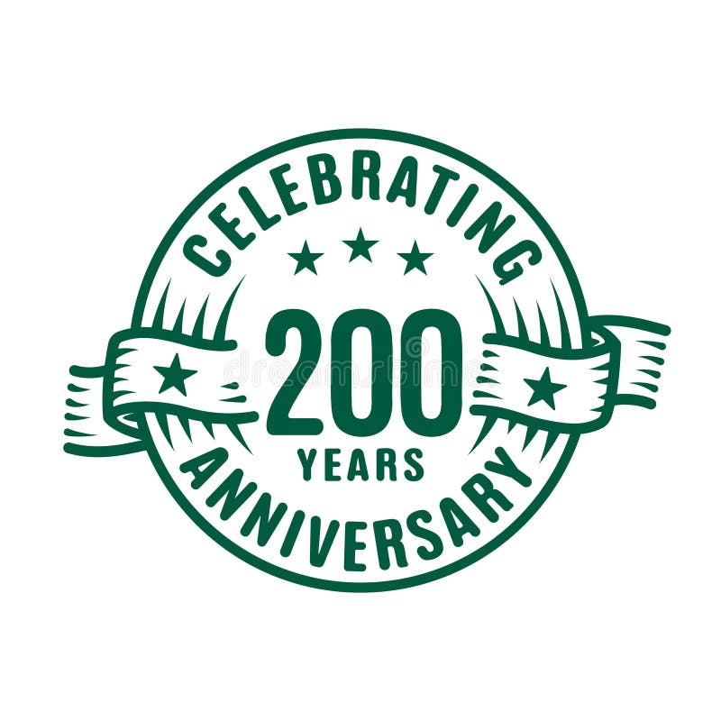 200 Years Anniversary Celebration Logotype. 200th Years Logo. Vector ...