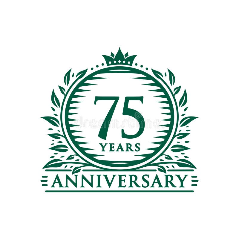 75 Years Celebrating Anniversary Design Template. 75th Anniversary Logo ...