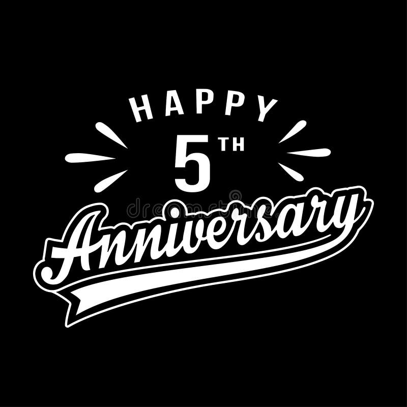 Happy 5th Anniversary. 5 Years Anniversary Design Template Stock Vector ...