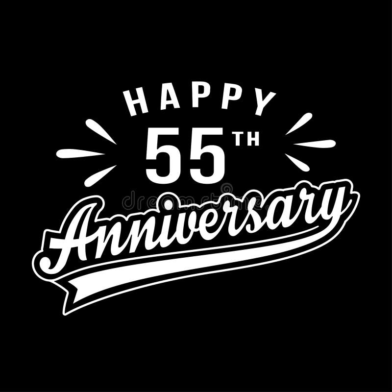 Happy 55th Anniversary. 55 Years Anniversary Design Template Stock ...