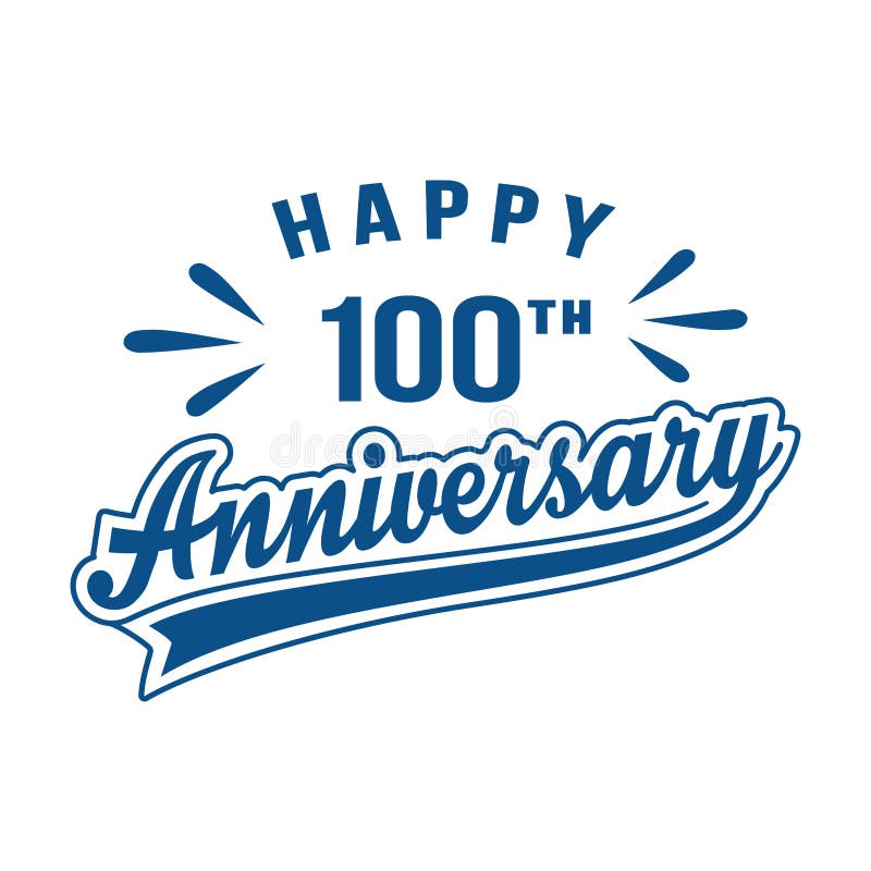Happy 100th Anniversary 100 Years Anniversary Design Template Stock