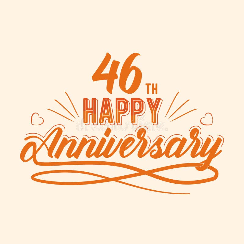 46th Happy Anniversary Celebration, 46 Anniversary Lettering Design ...