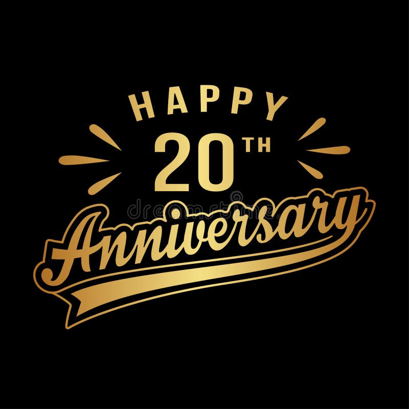 Happy 20th Anniversary. 20 Years Anniversary Design Template Stock ...