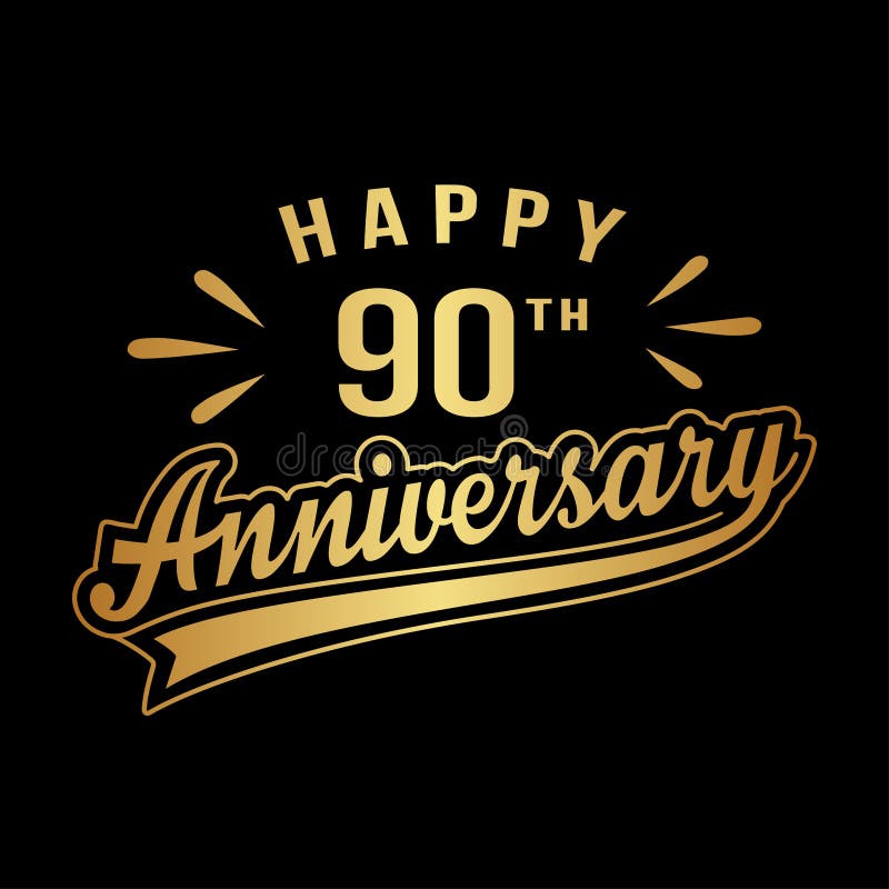 Happy 90th Anniversary. 90 Years Anniversary Design Template Stock ...