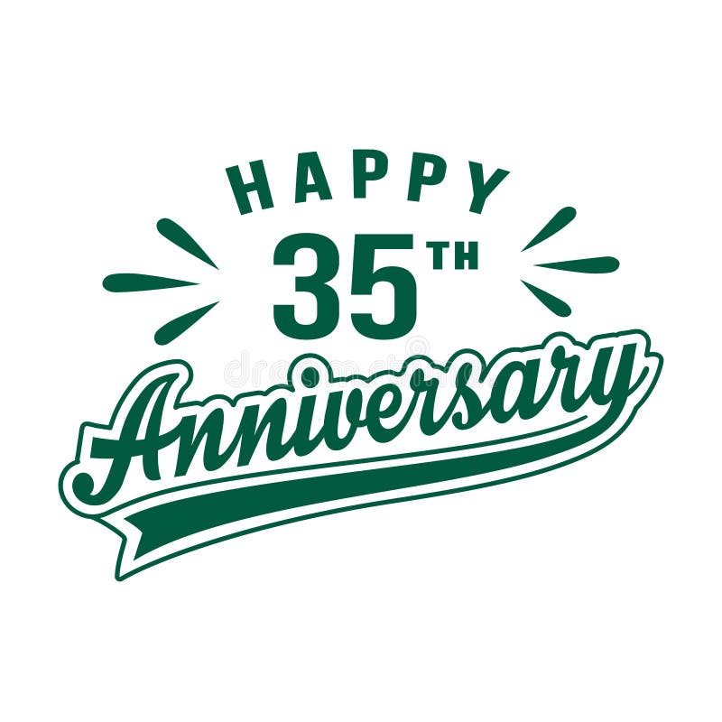 Happy 35th Anniversary. 35 Years Anniversary Design Template Stock ...